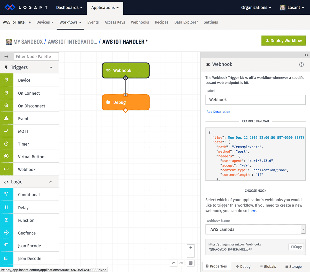 How to Integrate AWS IoT and Losant