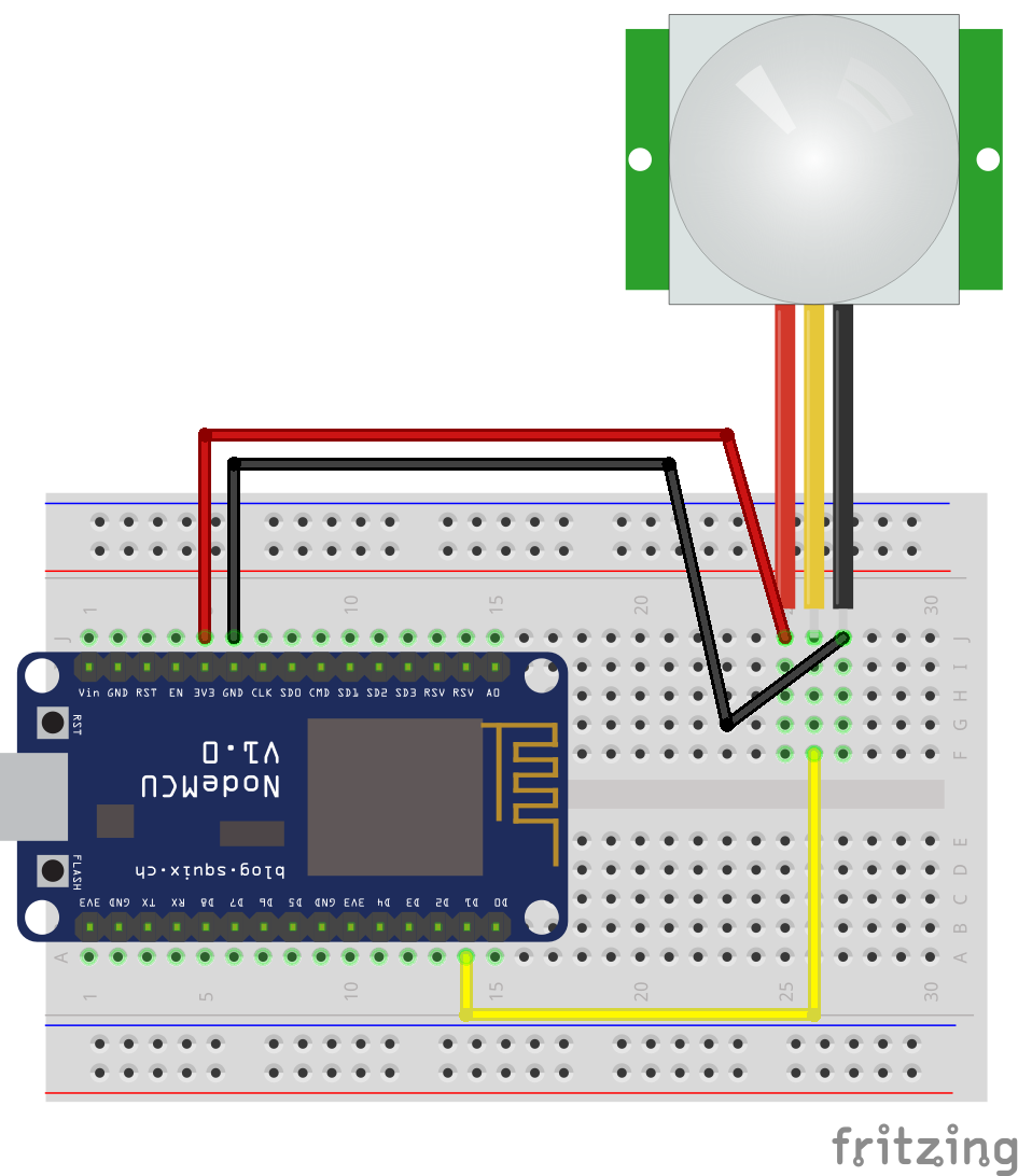 Detecting Motion Using a PIR Sensor, ESP8266, and Mongoose OS