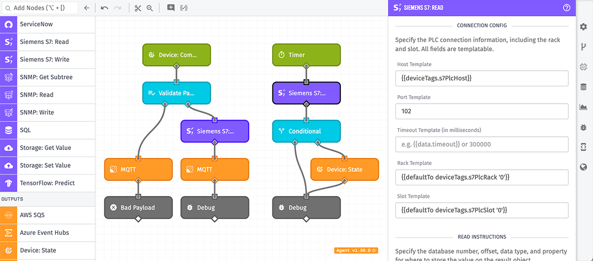 Platform Update - Improved Edge Workflow Development, Siemens S7 Nodes