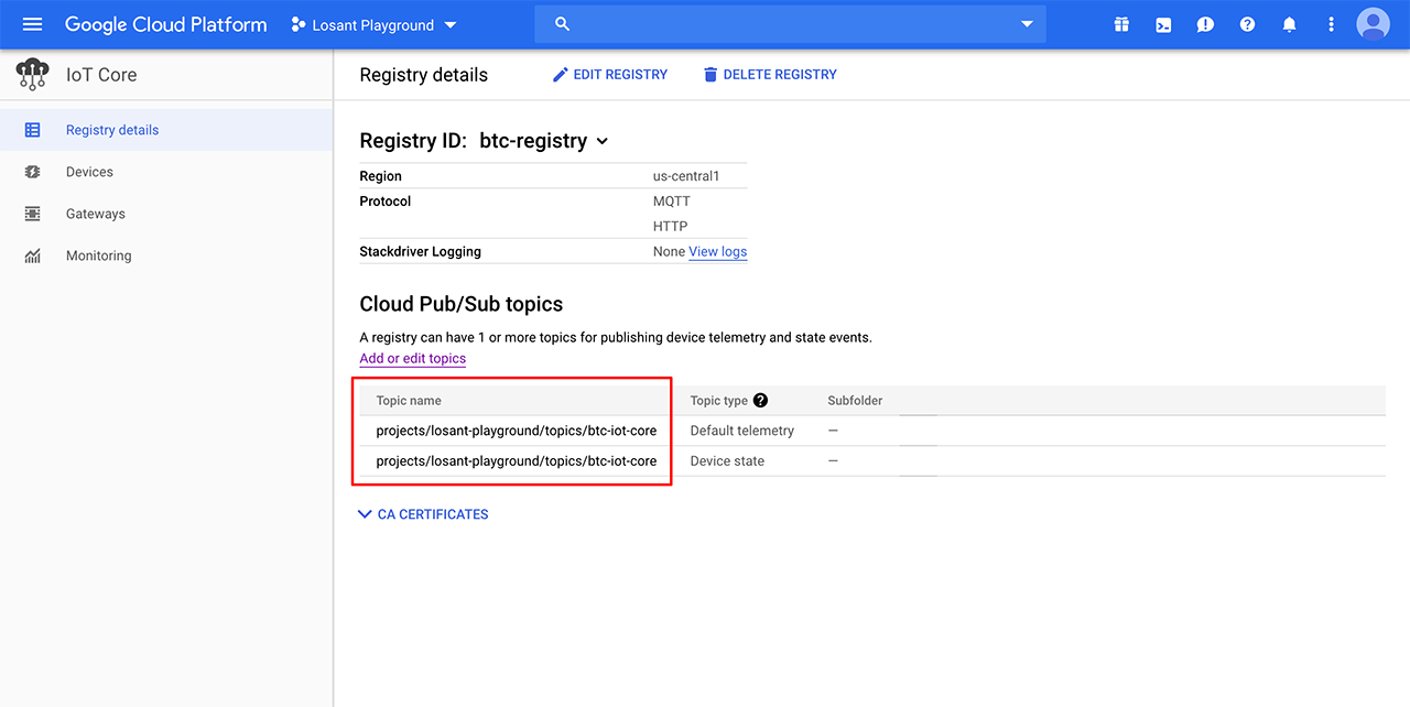 How to Send Device Telemetry Data From Google Cloud IoT Core to Losant