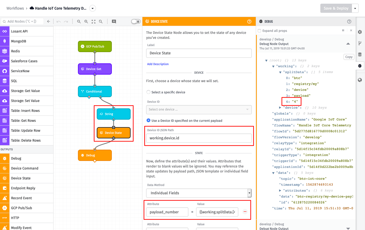 How to Send Device Telemetry Data From Google Cloud IoT Core to Losant