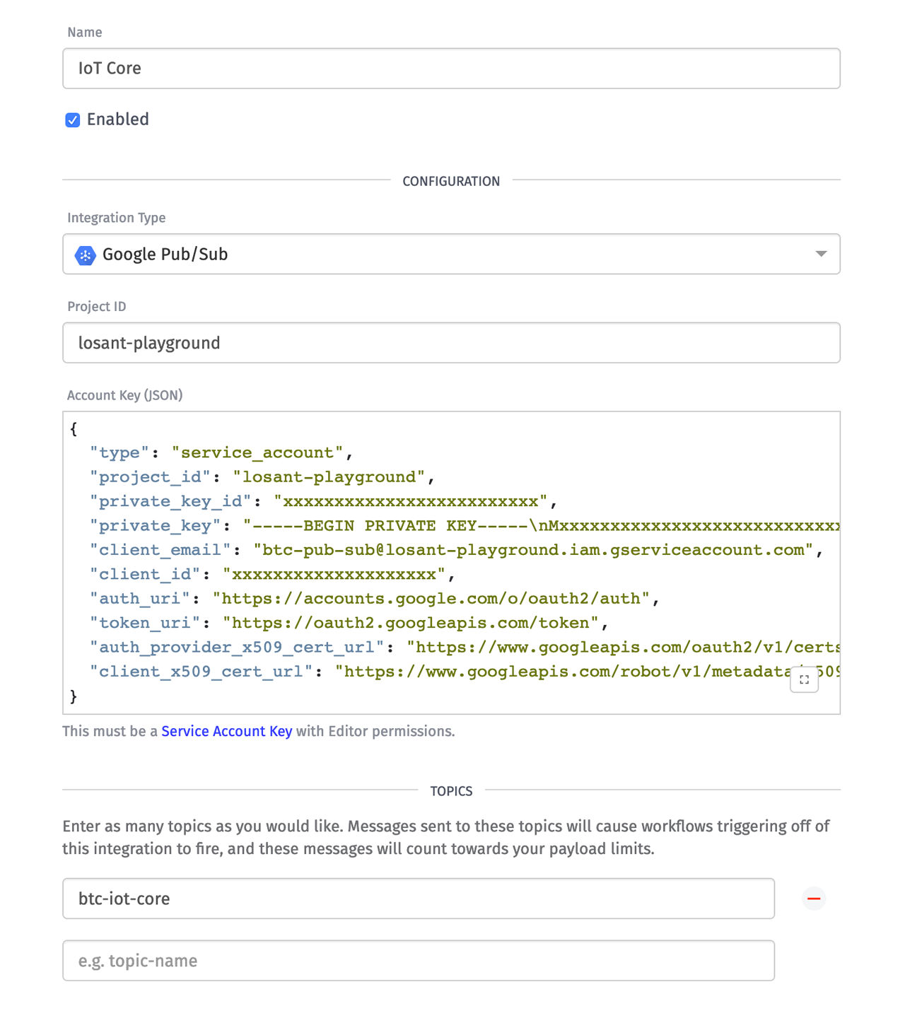 How to Send Device Telemetry Data From Google Cloud IoT Core to Losant