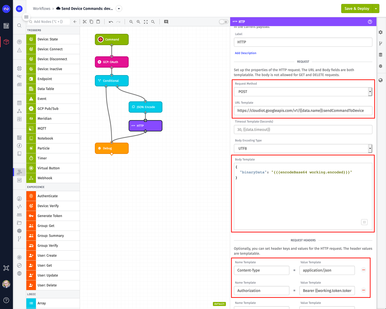 How To Send Commands to Google Cloud IoT Core Devices Using Losant