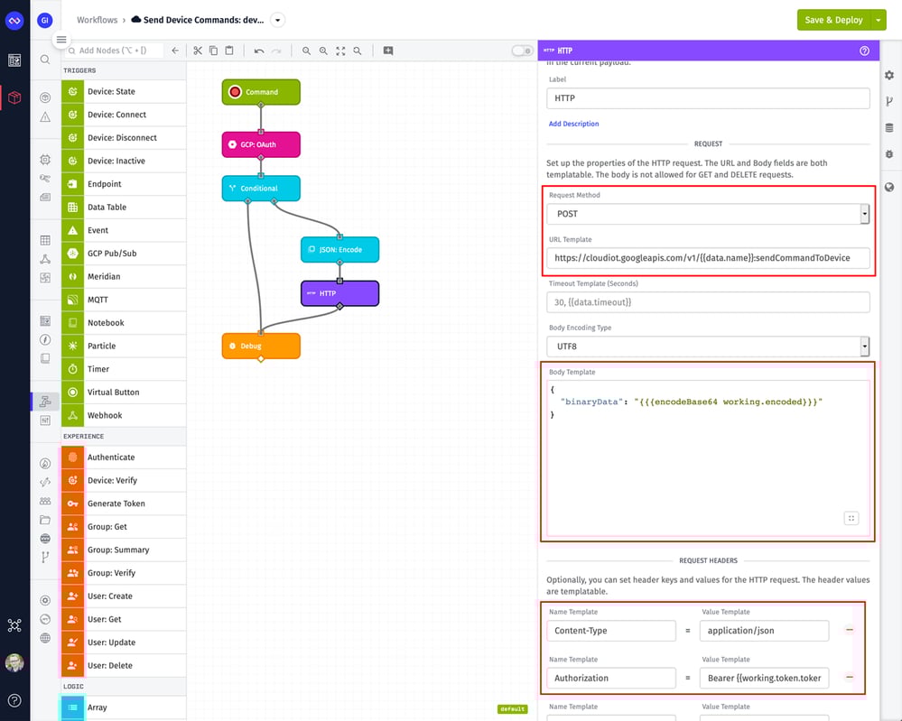 How To Send Commands to Google Cloud IoT Core Devices Using Losant